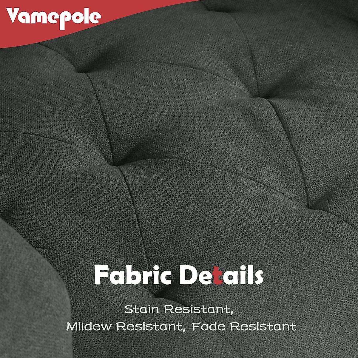 VAMEPOLE Modern Accent Chairs Set of 2, Comfy Living Room Chair, Cozy Tufted Mid Century Modern Accent Chair, Upholstered Reading Arm Chair for Living Room, Bedroom Sofa Chair(Dark Grey, Set of 2)