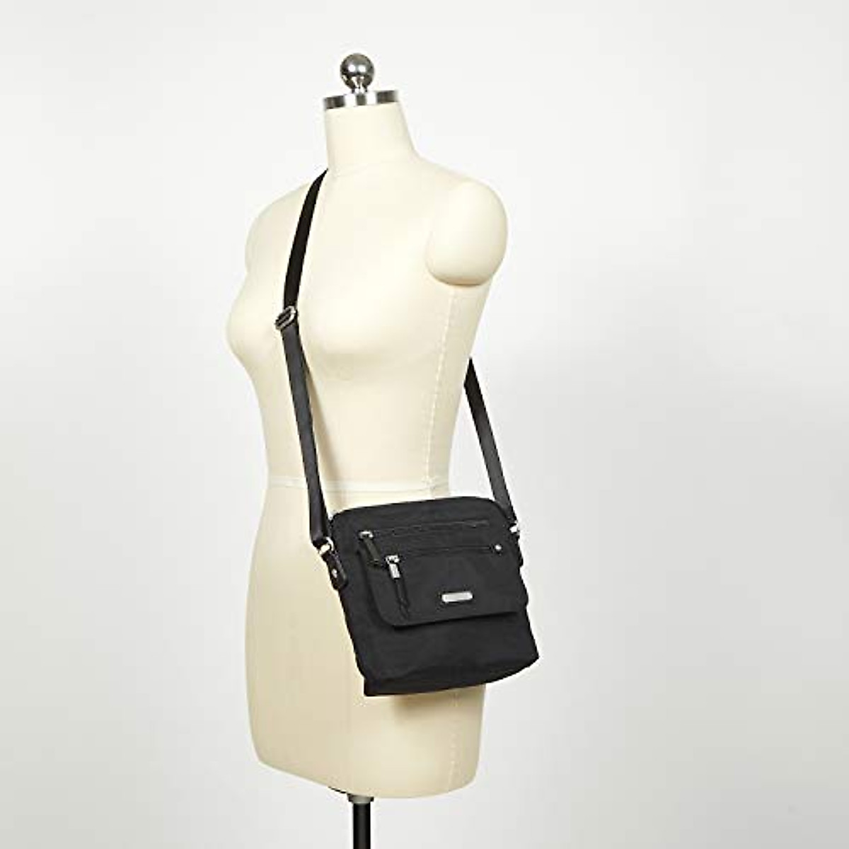 Baggallini Womens Escape Crossbody With RFID Phone Wristlet, Sterling Shimmer