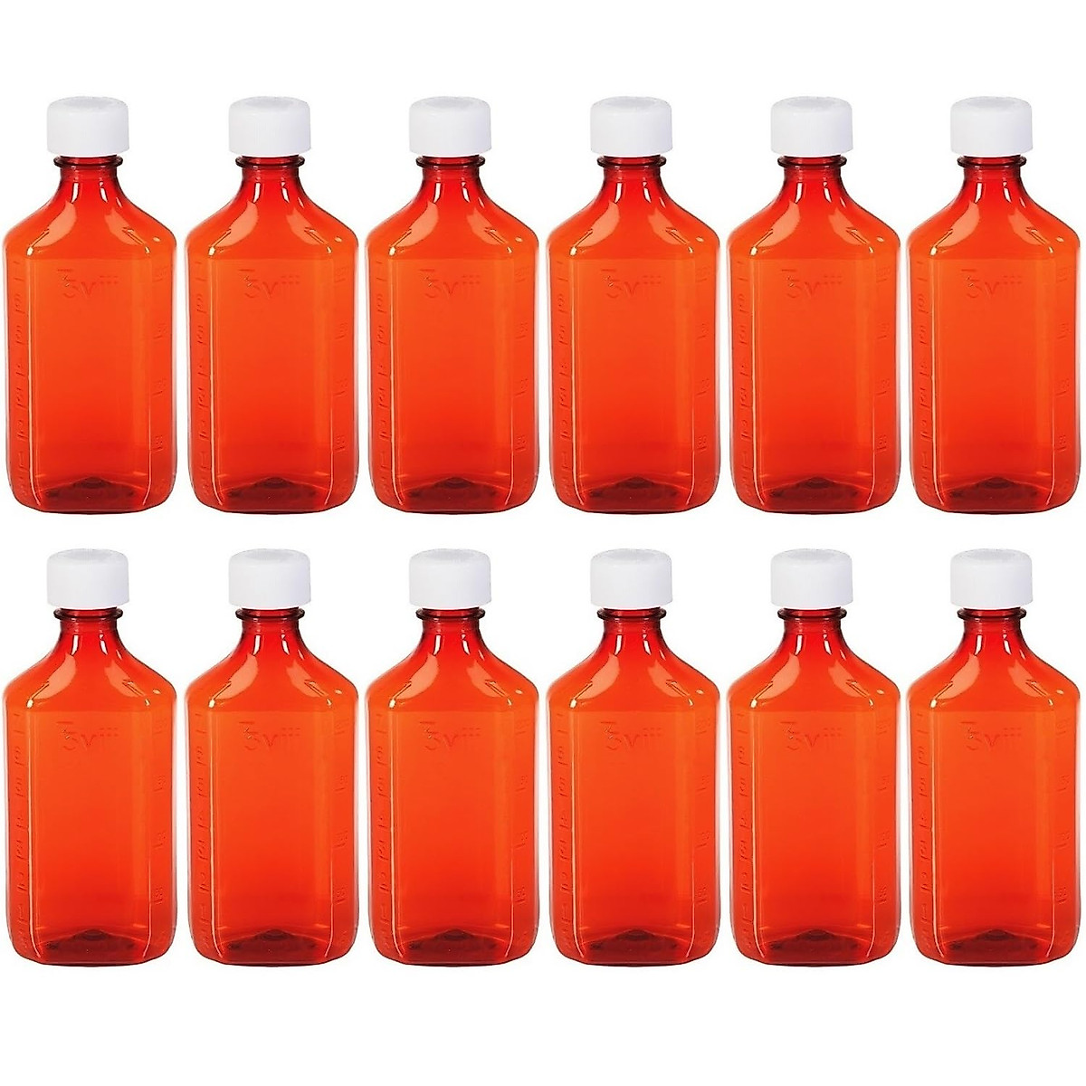 Sandhill Tools Premium Oval Plastic Liquid Medicine Bottles with Child Resistant Caps 8 Oz, Pharmacy Leak Proof Travel Containers for liquids and Lotions (12 Pack)
