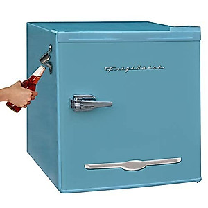 Frigidaire EFR176-BLUE 1.6 cu ft Blue Retro Fridge with Side Bottle Opener. for The Office, Dorm Room or Cabin