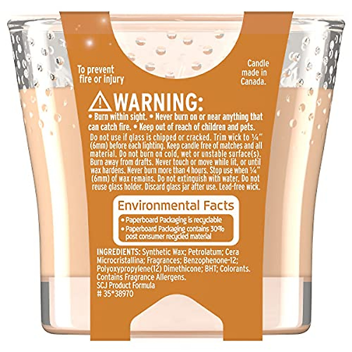 Glade Candle Jar, Air Freshener, Cookie Caramel Rush, 3.4 Oz