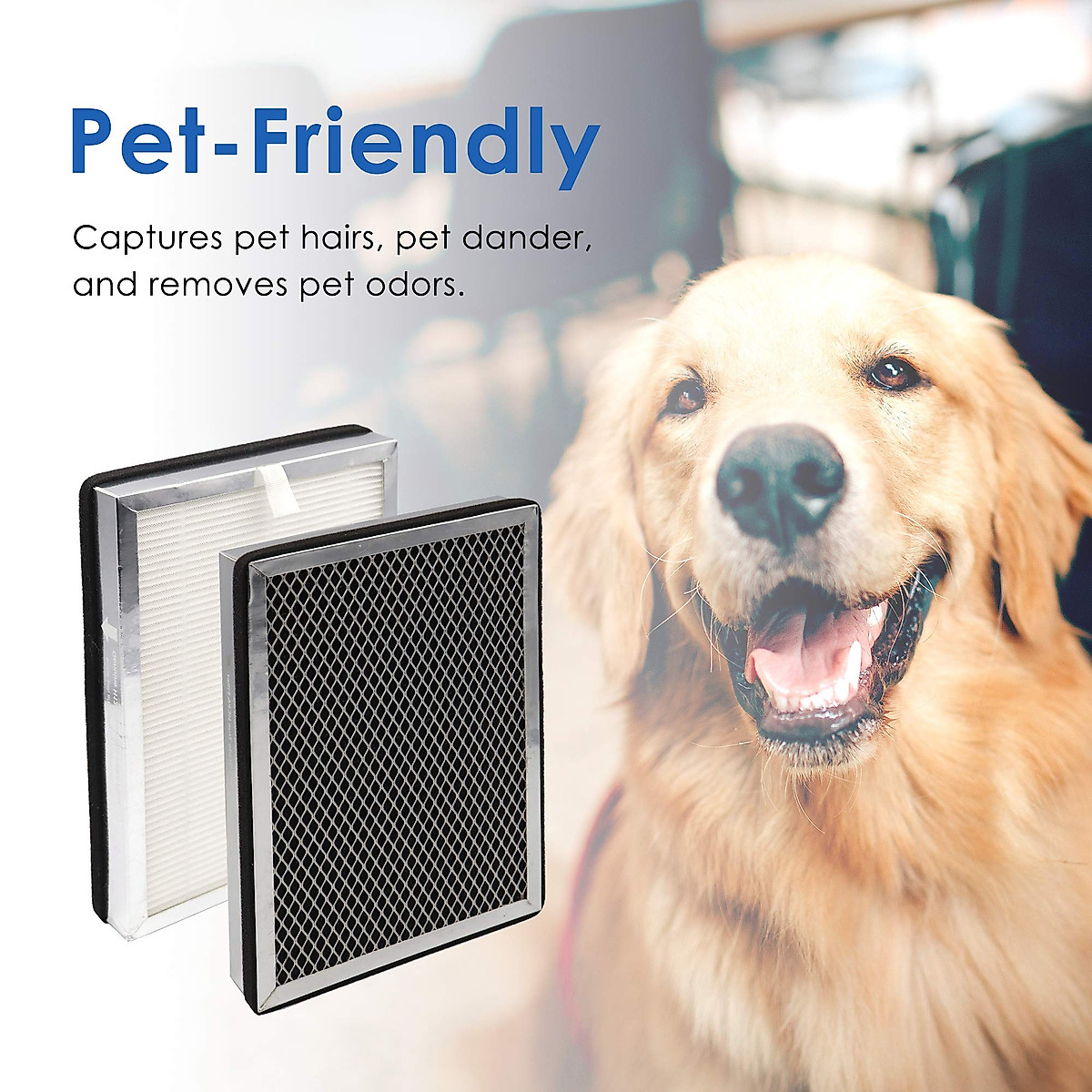 Flintar True HEPA Replacement Filter, Compatible with MA Air Purifier 25 Series, 3-in-1 Pre-filter, H13 True HEPA and Activated Carbon Filter Set, 2-Filters