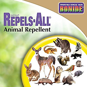 Bonide Repels-All Animal Repellent Granules, 6 lbs. Ready-to-Use Deer & Rabbit Repellent, Deter Pests from Lawn & Garden
