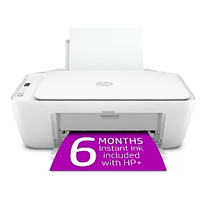 HP DeskJet 27 52e Series Wireless Inkjet Color All-in-One Printer - Print Copy Scan - Mobile Printing - WiFi USB Connectivity - Up to 7.5 ISO PPM - Up to 4800 x 1200 DPI - White + HDMI Cable (Renewed)