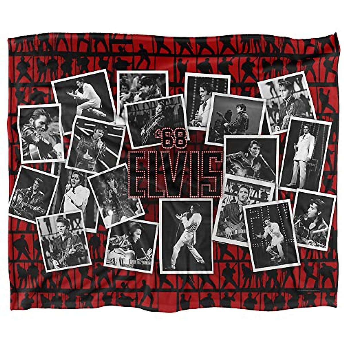 Elvis Presley Blanket, 50"x60", Comeback to 68 Silky Touch Sherpa Back Super Soft Throw Blanket