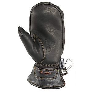 Wells Lamont Men's Black HydraHyde Leather Winter Mittens, Waterproof Insert, X-Large (7668XLK)