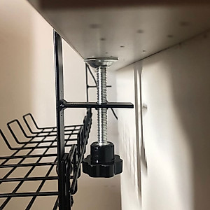 MSUIINT Under Desk Storage Shelf, Under Table Baskets Under Cabinet Organizer Holders, Under Desk Drawer Space Saving, Wire Rack For Hanging Storage Trays With Liner For Kitchen Desk Pantry Cabinet