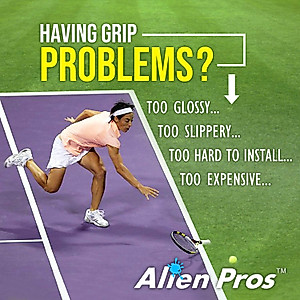 ALIEN PROS Tennis Racket Grip Tape (6 Grips) - Precut and Dry Feel Tennis Grip - Tennis Overgrip Grip Tape Tennis Racket - Wrap Your Racquet for High Performance (6 Grips, Black)
