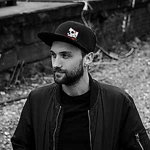 Horror Skull Rose Hat Fashion Reaper Grim Snapback Hats for Men Flat Bill Brim Snap Backpack Trucker Hats Adjustable Men's Horror Baseball Caps