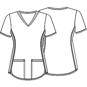 Tooniforms Women Scrubs Top V-Neck Print TF783, L, Hearts To You