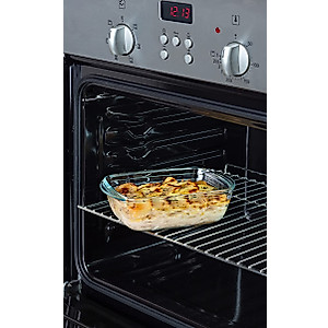 Ôcuisine 334S116 rectangular tempered borosilicate glass food containers with patented microwave safe, oven cooking (without lid), storage & reheating, Set of 3, BPA Free, Made in France