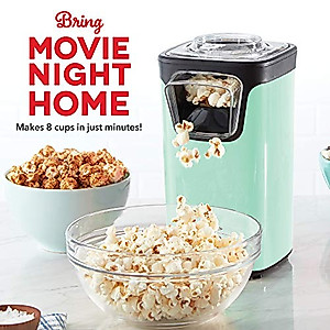 DASH Turbo POP Popcorn Maker with Measuring Cup to Portion Popping Corn Kernels + Melt Butter, 8 Cup Popcorn Machine - Aqua