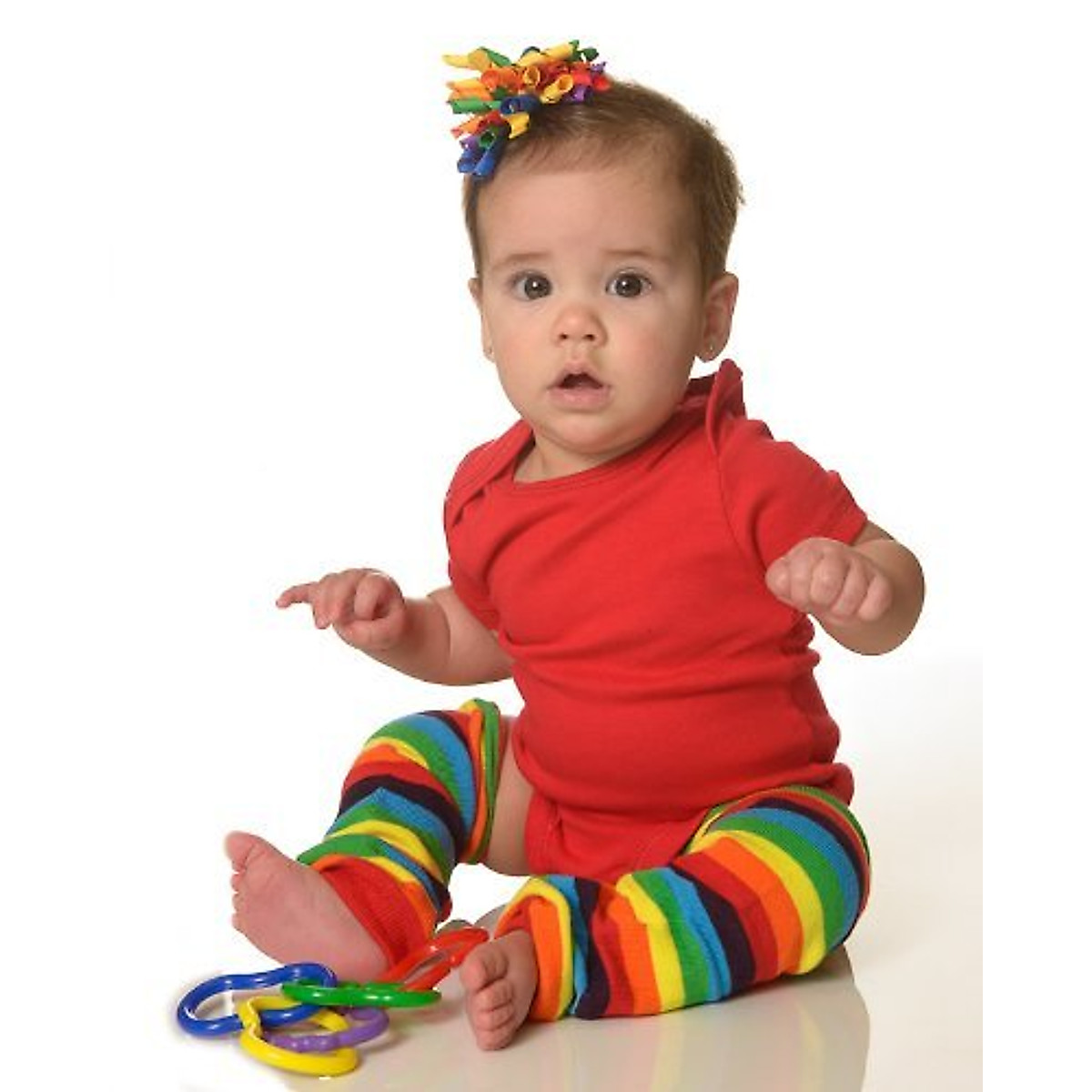 juDanzy Christmas and Halloween baby and toddler Leg Warmers for Girls and Boys (One Size, Rainbow stripe)
