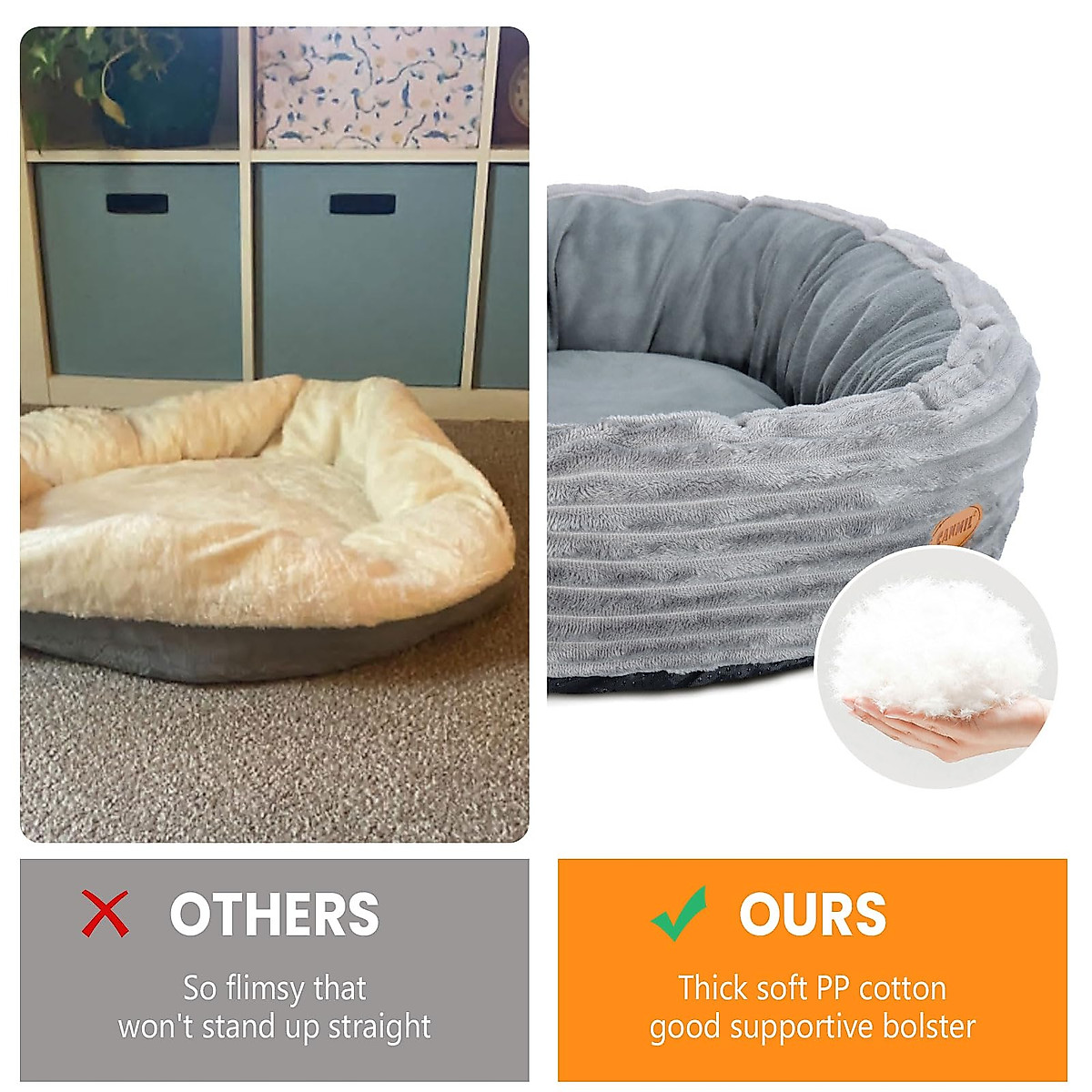 Heated Cat Bed for Indoor Cats, 20’’ Electric Cat Heated Bed Pet Warming Bed for Cats and Small Dogs, Washable Calming Round Donut Pet Bed with Heating Pad, Indoor Use