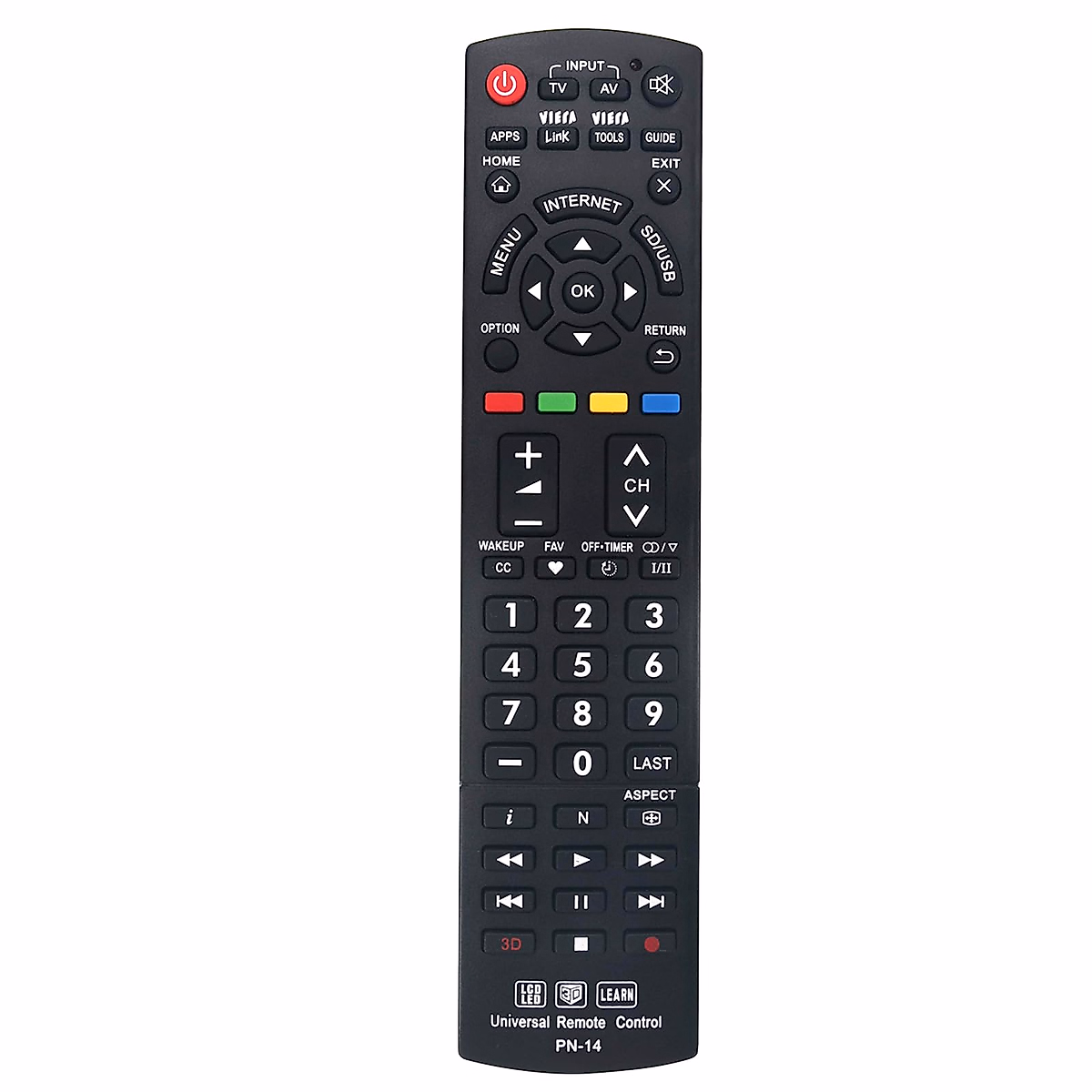 New Universal Controller Replaced Remote Works for 99% Panasonic LED LCD Learn 3D TV Also SUBs N2QAYB000926 N2QAYB000485 N2QAYB000837