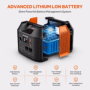 EnginStar Portable Power Station 300W 296Wh Battery Bank with 110V Pure Sine Wave AC Outlet for Outdoors Camping Hunting and Emergency, 80000mAh Backup Battery Power Supply for CPAP