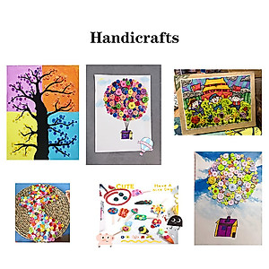 About 330 Resin Buttons of Various Specifications, Handmade Buttons, Sewing DIY Handicraft Buttons, Hand-Painted Decorative Buttons Multicolor Series