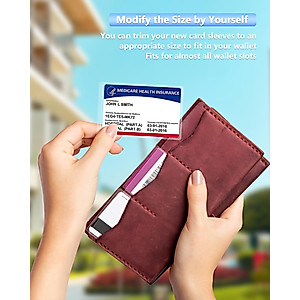 Smellalon 6 Pack New Medicare Card Holder Protector Sleeves，12Mil Clear PVC Waterproof Medical Card Protector for New Medicare Card ，Credit Card Business Card Social Security Card Protector