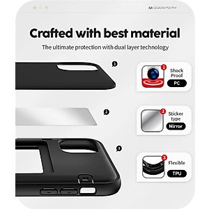 GOOSPERY iPhone 11 Wallet Case with Card Holder, Protective Dual Layer Bumper Phone Case - Black