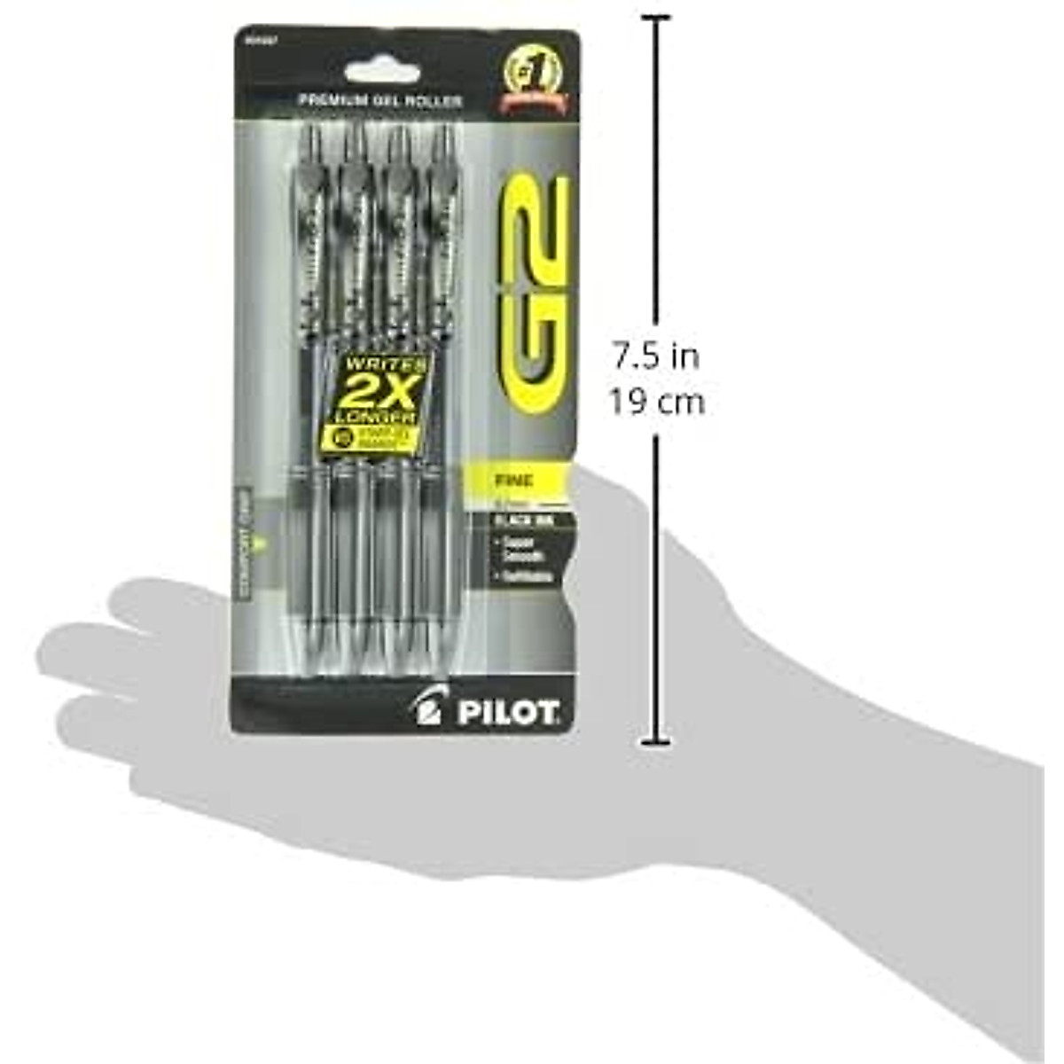 PILOT G2 Premium Refillable and Retractable Rolling Ball Gel Pens, Fine Point, Black Ink, 4-Pack (31057)