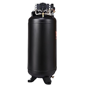 VEVOR 80 Gallon Air Compressor, 6.5HP 15.5SCFM@90 PSI, 2-Stage 145PSI Oil Free Stationary Compressor Tank, 86dB Quiet Compressor for Industrial Manufacturing, Workshops (220V/60Hz Single-Phase Power)