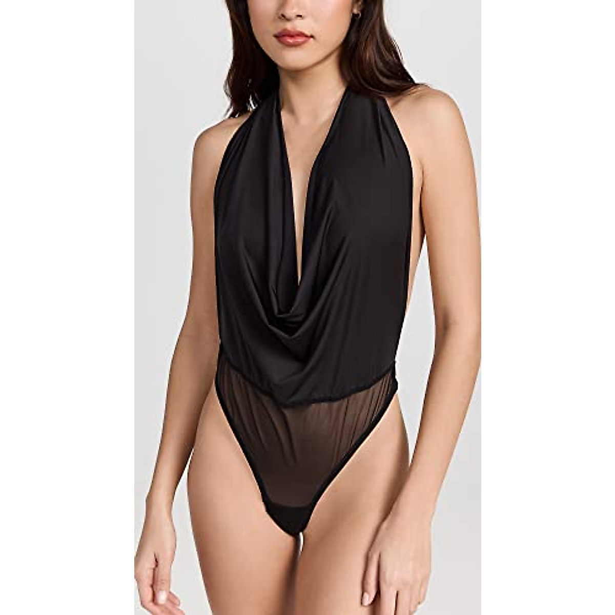 Bluebella Women's Ocean Soft Thong Bodysuit, Black, S