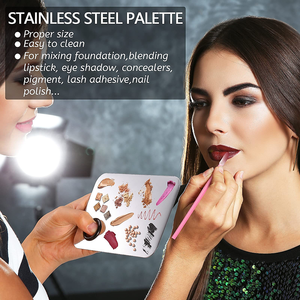 268 Pieces Disposable Makeup Tools Kit, Includes Eyeliner Brushes Makeup Short Waterproof Cape Stainless Steel Palette Mascara Wands Lipstick Applicators Plastic Organizer Box Bag Armband Cleaner