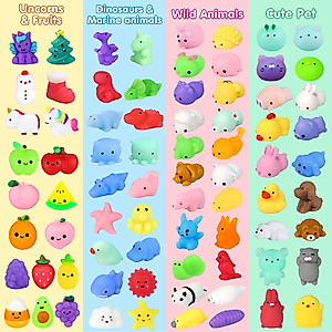 75Pcs Squishies Mochi Squishy Toys Party Favors for Kids Kawaii Mini Squishies Animal Stress Relief Toy Bulk Treasure Box Toys for Classroom Prizes Back to School Birthday Gifts for Boys Girls