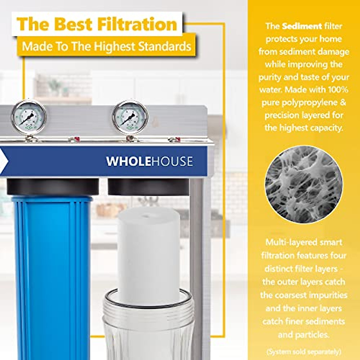 Express Water – 10 Pack Sediment Replacement Filter – Whole House ReplacementSED High Capacity 5 Micron Water Filter – 4.5” x 20” inch…