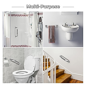 16-Inch 1.25" Diameter Grab Bars for Bathtubs and Showers, Shower Handle for Elderly, Handicap Grab Bars for Bathroom, Shower Grab Bars for Seniors(Polished Nickel 2 Pack)