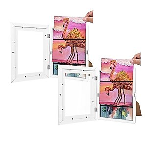 Fosdonge Hold 150 Pcs 8.5x11 Kids Artwork Frames Changeable Placing or Hanging, Front-Opening Kids Art Frame, Childrens Art Project Frames for 3D Picture, Crafts, Hanging Art