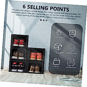 Amosfun 2 Pcs Plastic Transparent Shoe Box Shoes Storage Shoe Storage Shoes Closet Organizer Closet Drawer Divider Front Opening Shoe Holder Sneaker Storage Clothes Stackable Plastic Pp