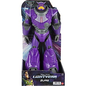 Mattel Disney Pixar Lightyear Large Scale Zurg Action Figure, 13.75 in Tall Authentic Movie Toy 11 Movable Joints, Collectible Gift for Kids 4 Years & Up