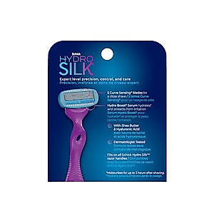 Schick Hydro Silk Moisture Razor Blade Refills, 6 Count | 5-Blade Moisturizing Razors for Women | Womens Moisturizing Razor Refills