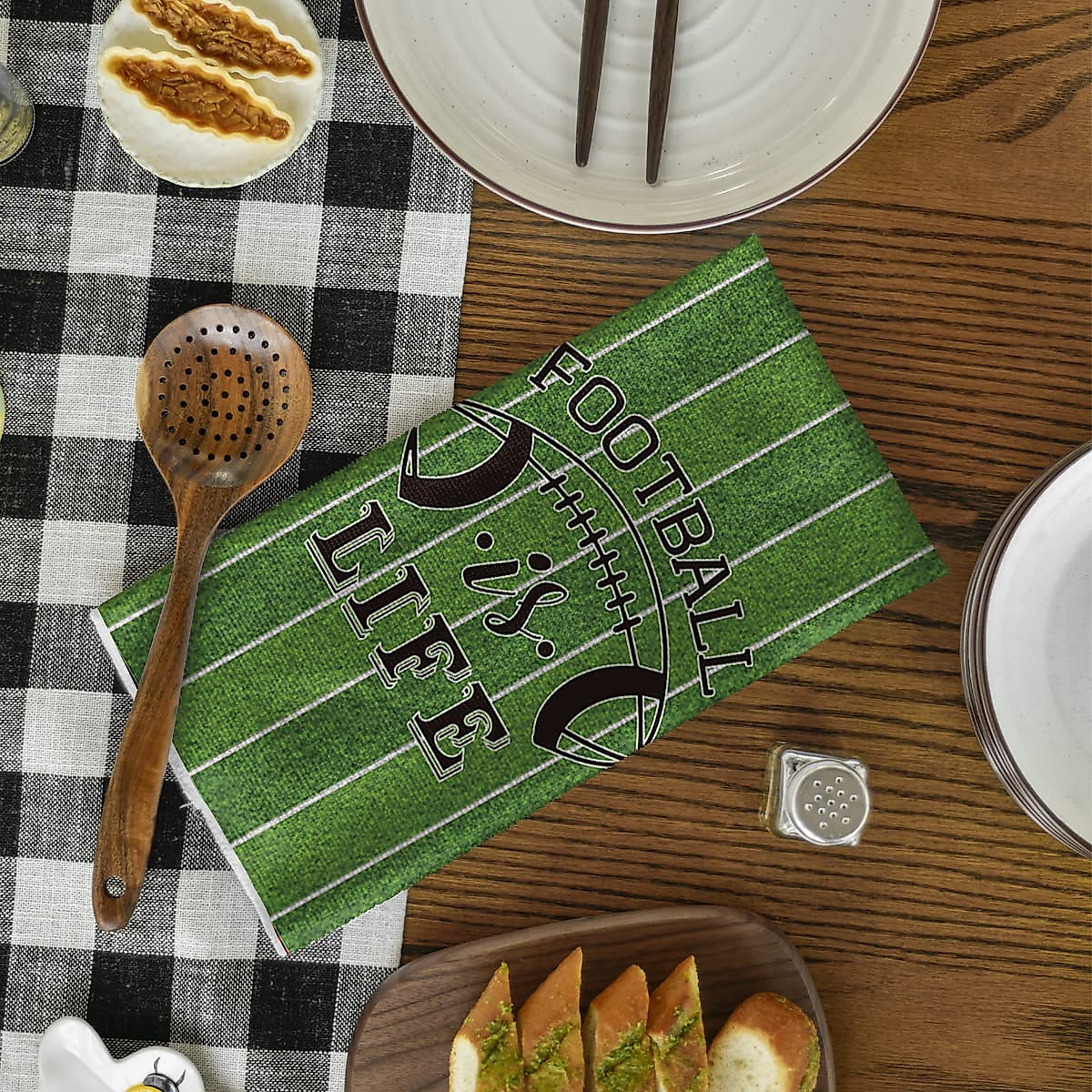 Artoid Mode Rugby Field Helmet Football Kitchen Towels Dish Towels, 18x26 Inch Seasonal Decoration Hand Towels Set of 4