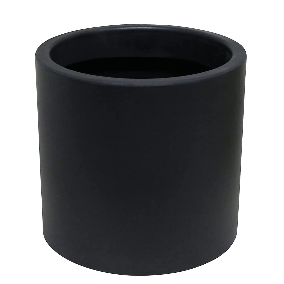 Elly Décor 12 inch Round Cylinder Plastic Planter with Drainage, Round Classic Smooth Texture, Lightweight & Extremely Durable 12" x 12" Cylinder Pot Black