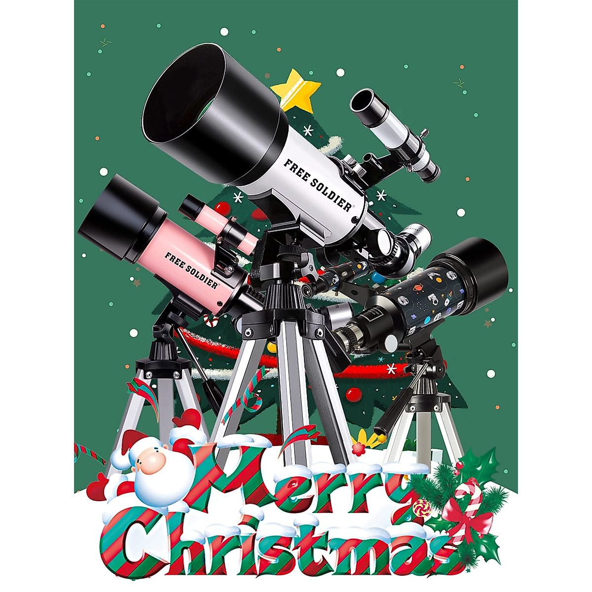 Telescope for Kids Adults Astronomy Beginners over 8 Years Old, 70mm Aperture Astronomical Refractor Telescopes with Phone Adapter & Wireless Remote, Astronomy Space for Christmas Birthday