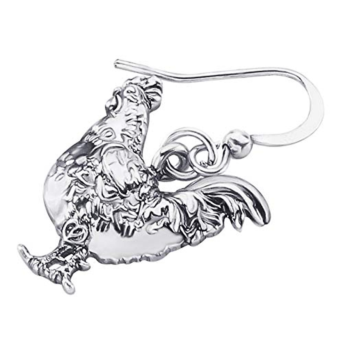 DUOWEI Cute Enamel Chicken Gifts Earrings Dangle Jewelry Accessories for Women Hypoallergenic Charms (Grey)