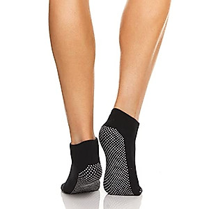 Yacht & Smith Women's Non Slip No-Skid Socks with Grips, 97% Cotton, For Hospital, Yoga, Pilates, Barre, Grippy Ankle Sock