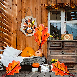 KatchOn, Thanksgiving Turkey Balloons - Large 22 Inch, Pack of 6 | Maple Leaf Balloons - Big, 27 Inch | Happy Thanksgiving Balloons Decorations | Fall Leaves Balloons | Turkey Balloons