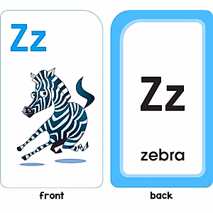 School Zone - Alphabet Fun Flash Cards - Ages 4 to 6, Preschool to Kindergarten, ABCs, Uppercase and Lowercase Letters, Spelling, and More