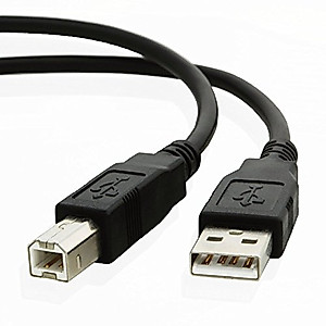 15ft DIGITMON Black A-Male to B-Male USB 2.0 High Speed Printer Cable for Brother DCP-L2550DW Monochrome Laser All-in-One Printer