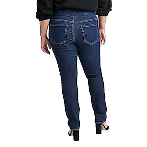 JAG Jeans Women's Plus Size Nora Mid Rise Skinny Pull-on Jeans, Ink, 18 Plus
