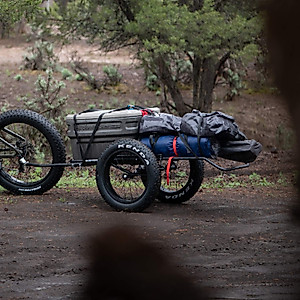 QuietKat Two Wheel Game Cart, FatTire Off Road Cargo Trailer for Extra Storage While Hunting, Fishing, Exploring Backcountry, Three-Way Adjustable Rack Angle (20" x 4" Wheels/Tires), Black