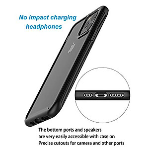 Njjex Case For iPhone 11 Pro MAX, For iPhone 11 Pro Max Case 6.5" W/[Tempered Glass Screen Protector], [Npatt] Hybrid Impact Clear Back Soft TPU Bumper Armor Rugged Shockproof Slim Phone Cover [Black]