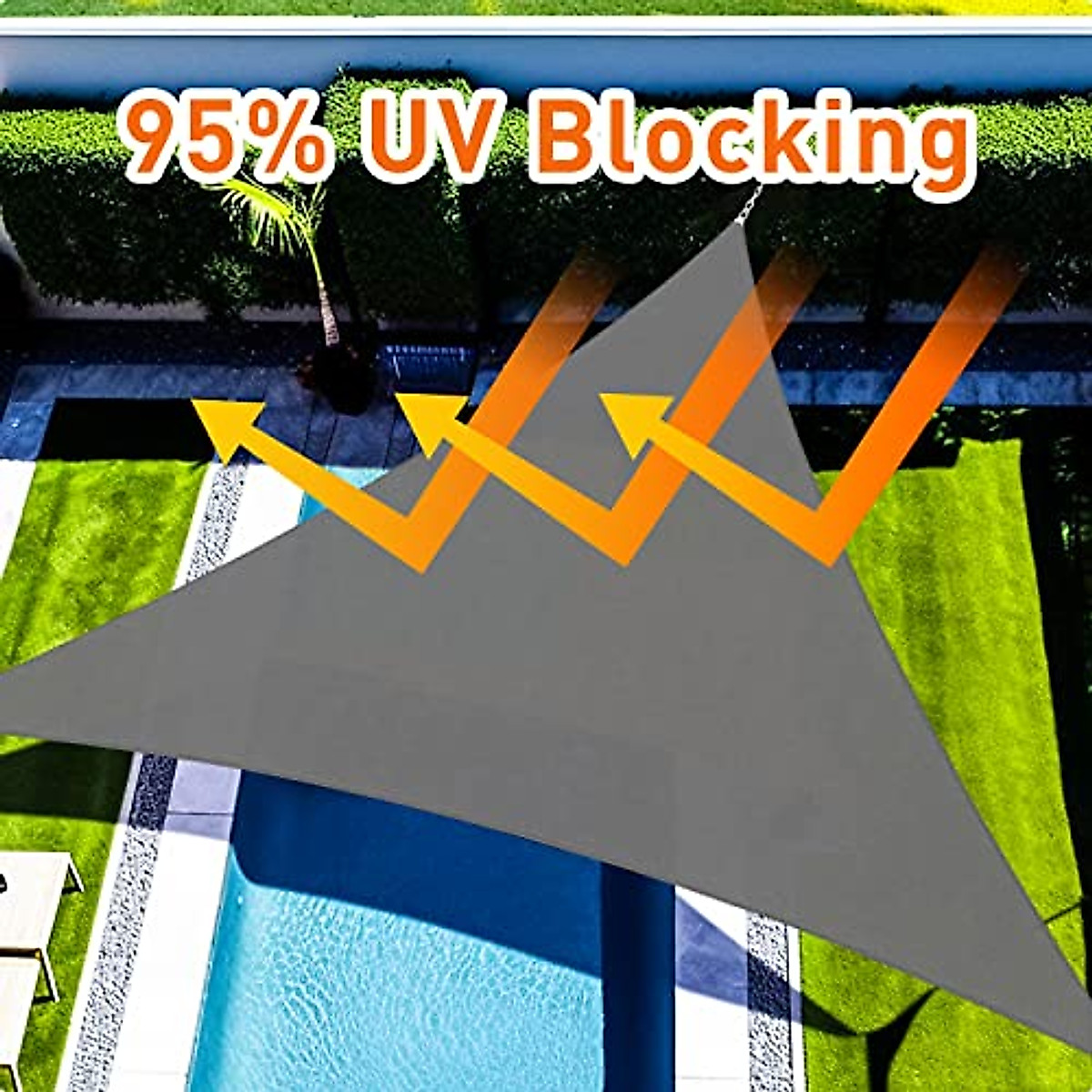 Artpuch Sun Shade Sails 20'x20'x20' Canopy, 185GSM Triangle Shade Sail UV Block for Patio Garden Outdoor Facility and Activities