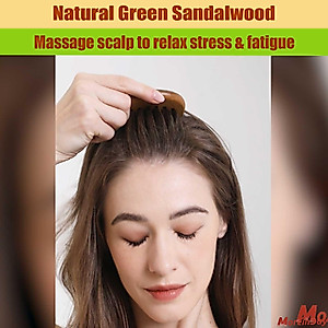 The Moreinday Wide Tooth Wooden Scalp Detangling Hair Comb for Women and Men - Green Sandalwood