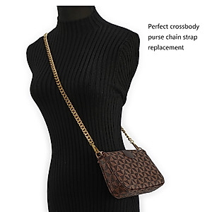 Xiazw 47'' Light Metal Crossbody Purse Chain Straps Replacement for Bag Handbag (Black)