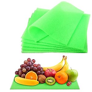DGQ 6pcs Refrigerator Liners 15 x 12 Inches Life Extending Fruit & Vegetable Crisper Drawer Liner Washable Reusable Fridge Refrigerator Mat Food Life Extender Mats for Fruit and Veggies