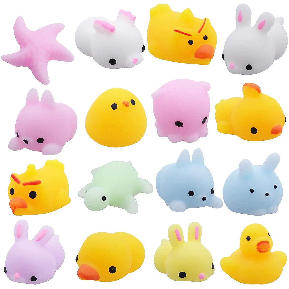 JOYIN 48 Mochi Squishy Toy Prefilled Easter Eggs, Kawaii Stress Reliever Squishy Toys Inside for Easter Theme Party Favor, Easter Eggs Hunt, Basket Filler, Classroom Prize Supplies